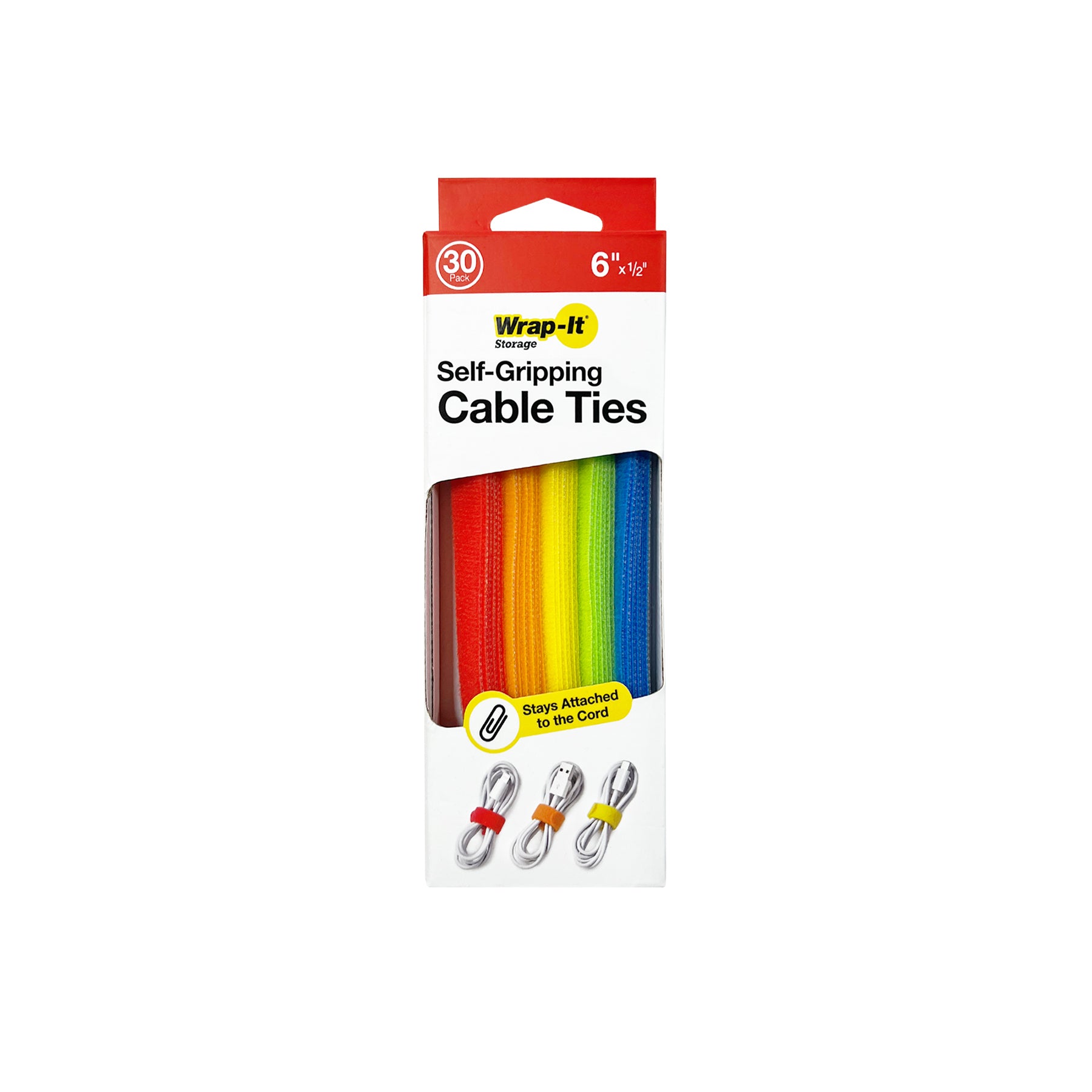 Wrap-It Storage Self-Gripping Cable Ties - 20 Pack (5" and 8")