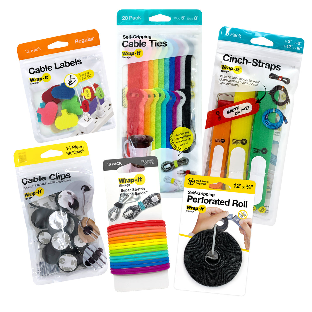 Self-Gripping Hook and Loop Cable Ties and Wraps | Wrap-It Storage